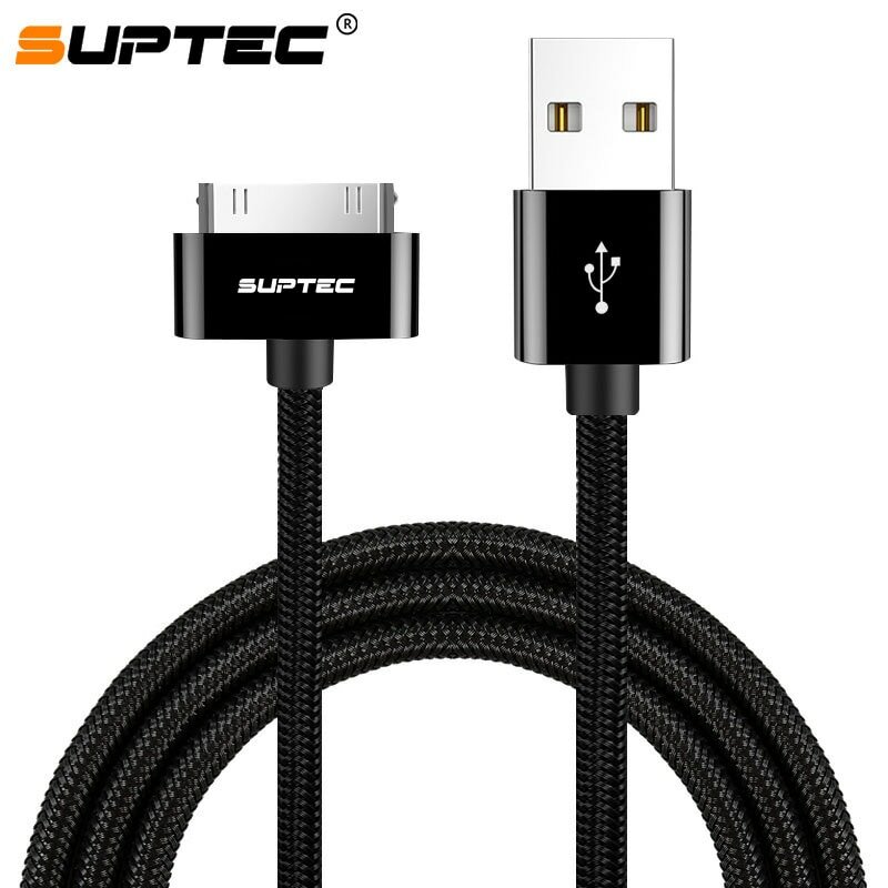 SUPTEC USB-кабель для iPhone 4 4S, нейлоновый плетеный провод, быстрая зарядка, 30-контактный зарядный кабель для iPad 1
