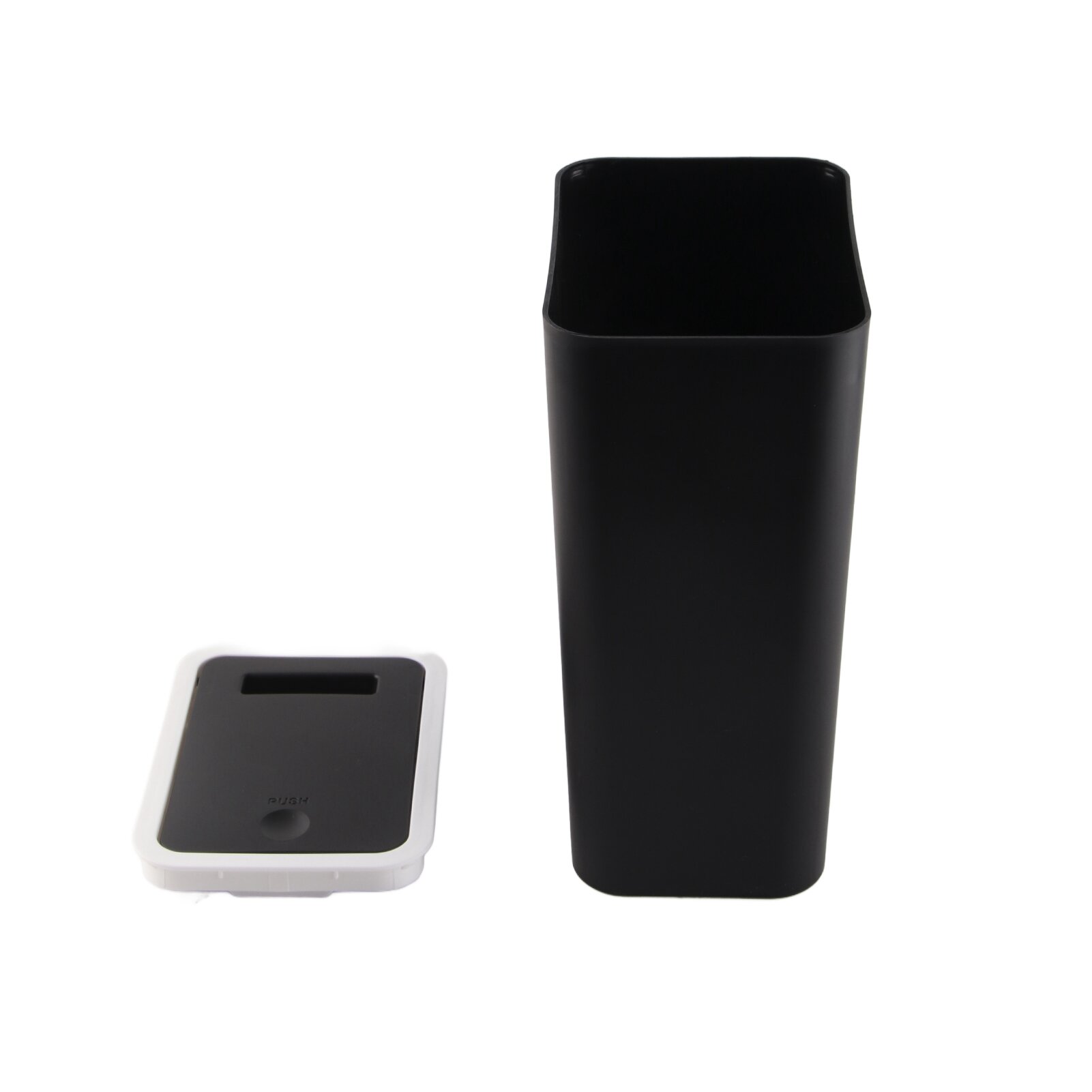 Домашние мусорные баки запечатали большие мощности без запаха с прессованием пластиковой мусорной корзины для домашней кухни для гостиной ванная комната черная