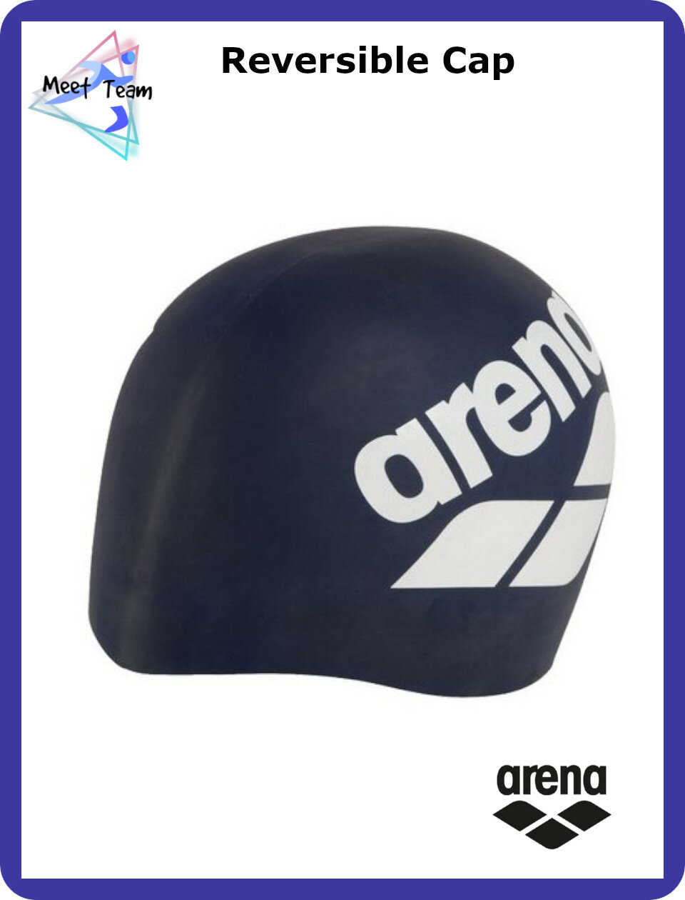 Шапочка для плавания Arena Reversible Cap, синий-белый
