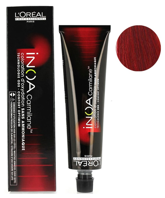 Краска для волос L'Oreal Professionnel Inoa ODS, безаммиачная INOA [III поколение], 6.66 Кармилан