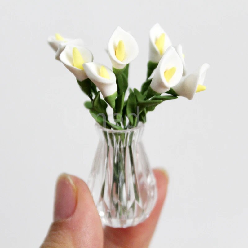 Миниатюрная ваза для кукольного дома Umedolly Белый, 1vase L10 calla