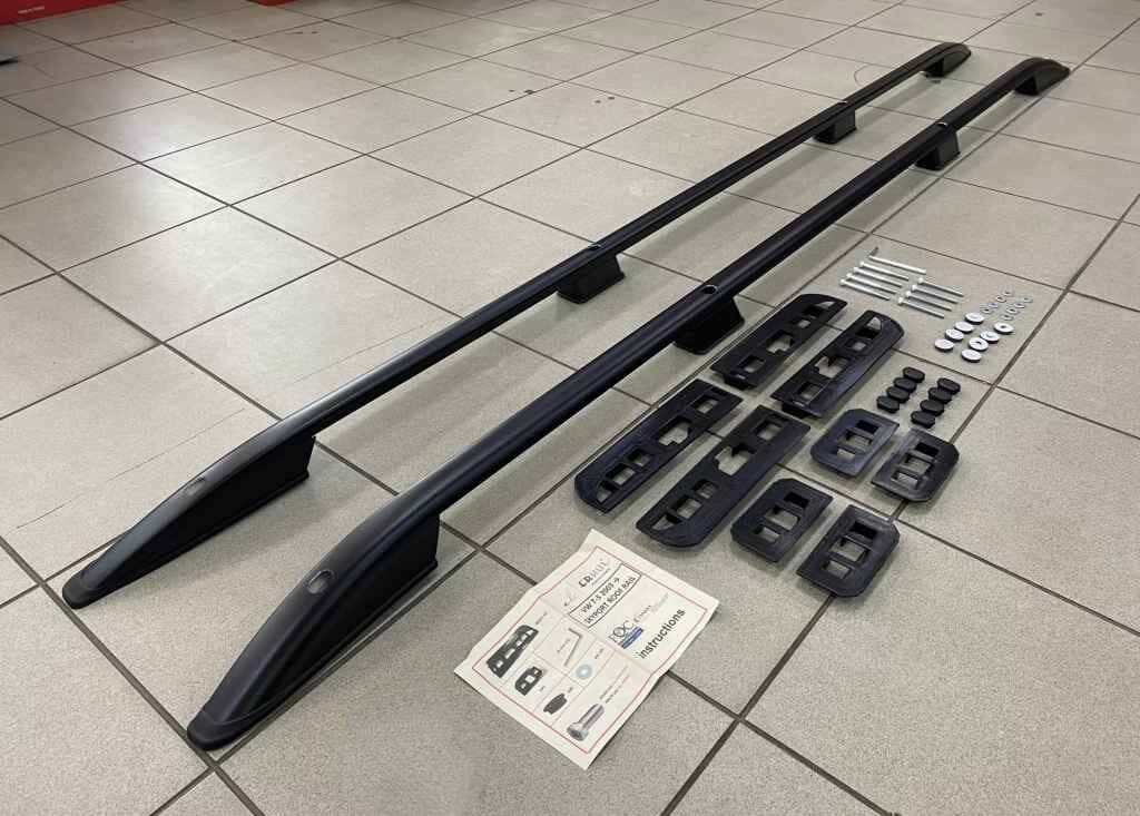 Рейлинги продольные 4х опорные ERKUL на VOLKSWAGEN T5 2003-2015 кроткая база-черные