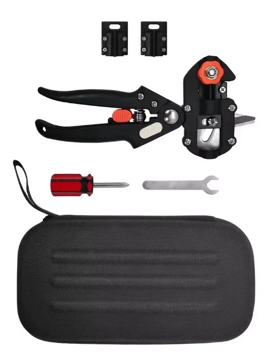 Cекатор садовый прививочный в кейсе + набор ножей