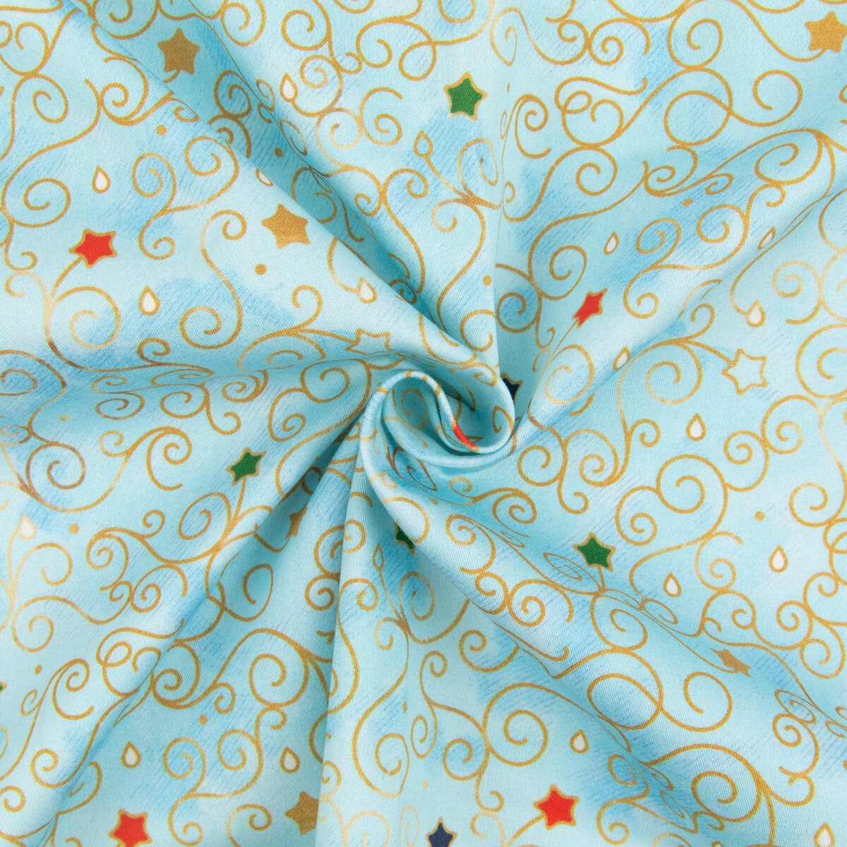 PEPPY новогодняя СКАЗКА-YW87 ткань для пэчворка 50х50 см 100% хлопок голубой НС-02