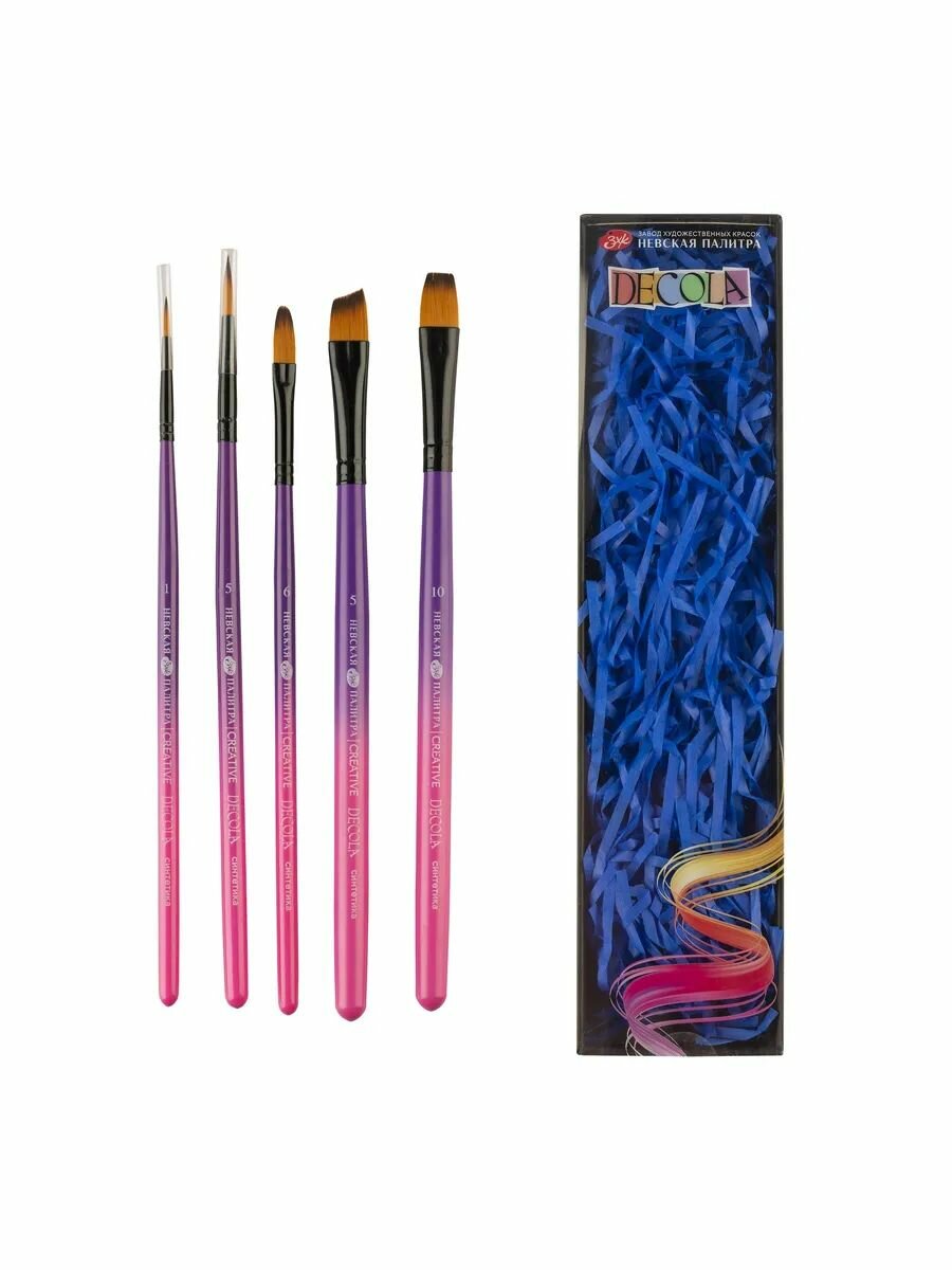 Кисти для рисования Невская палитра DECOLA, №4, синтетика, 5 штук 11245408
