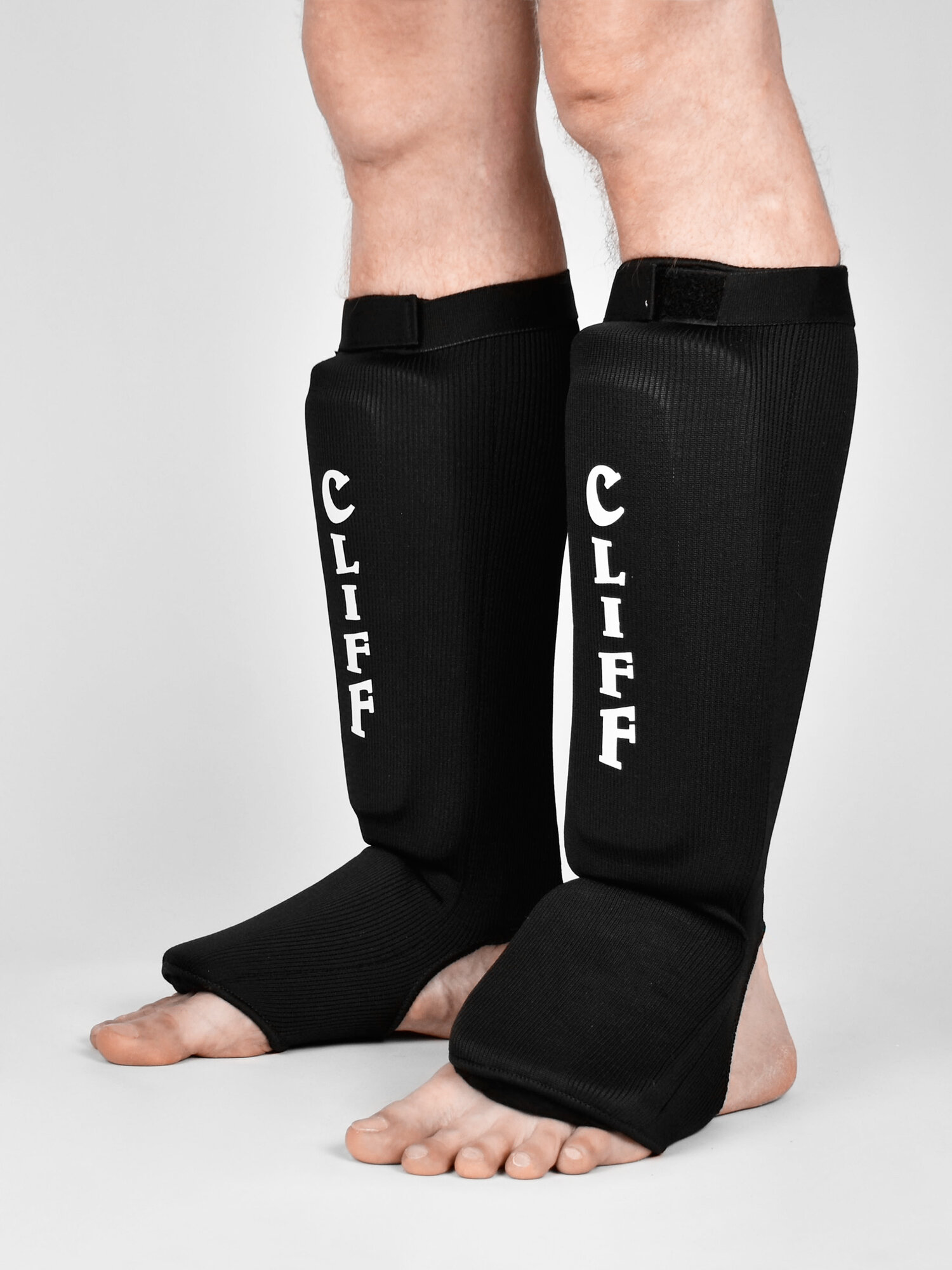 Защита голень-стопа CLIFF CS-00001, эластичная, с фиксатором, черная, р. S