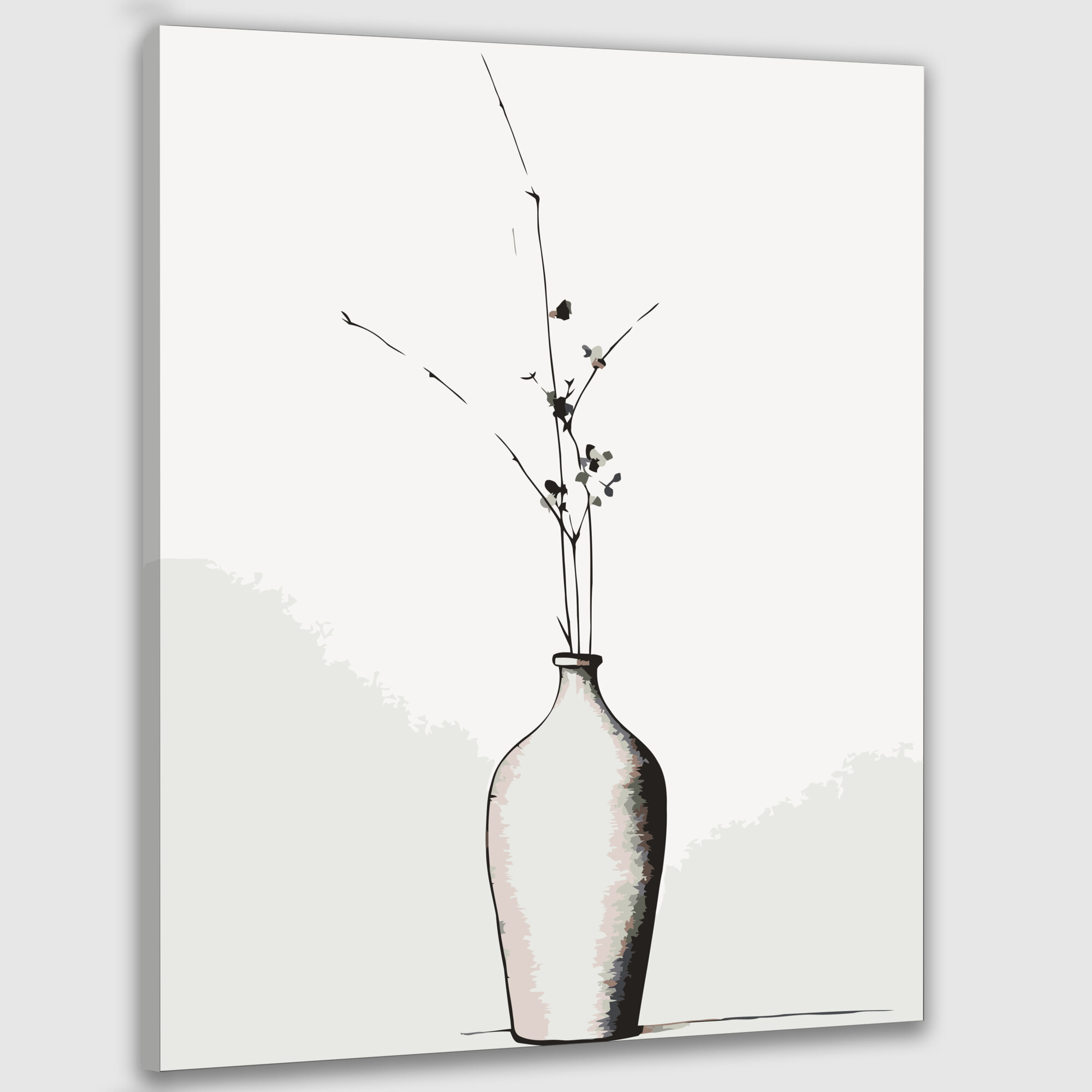 Картина по номерам 40x50 см, черно-белый, набросок, минималистский, натюрморт, тушь, предмет, простой фон, красота