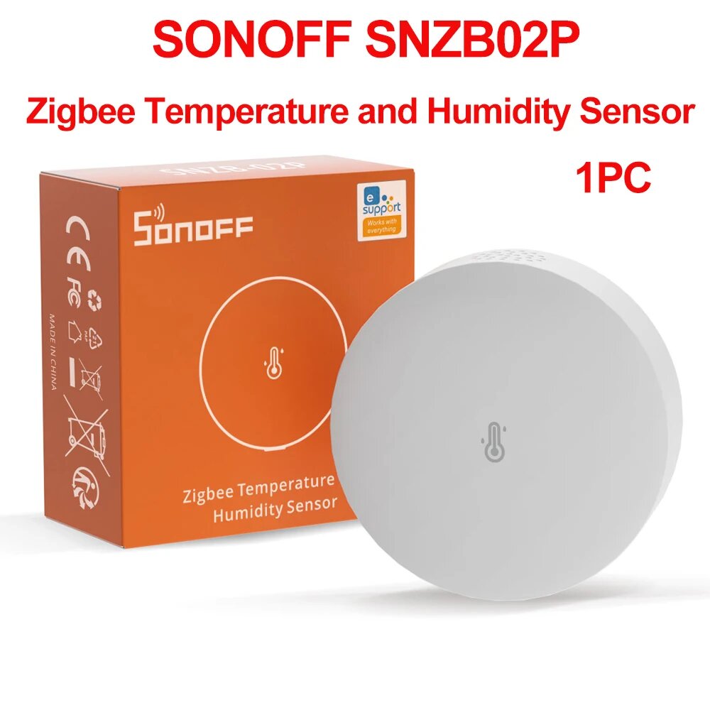 Датчик температуры и влажности SONOFF SNZB-02P Zigbee Sonoff SNZB02P 1PC