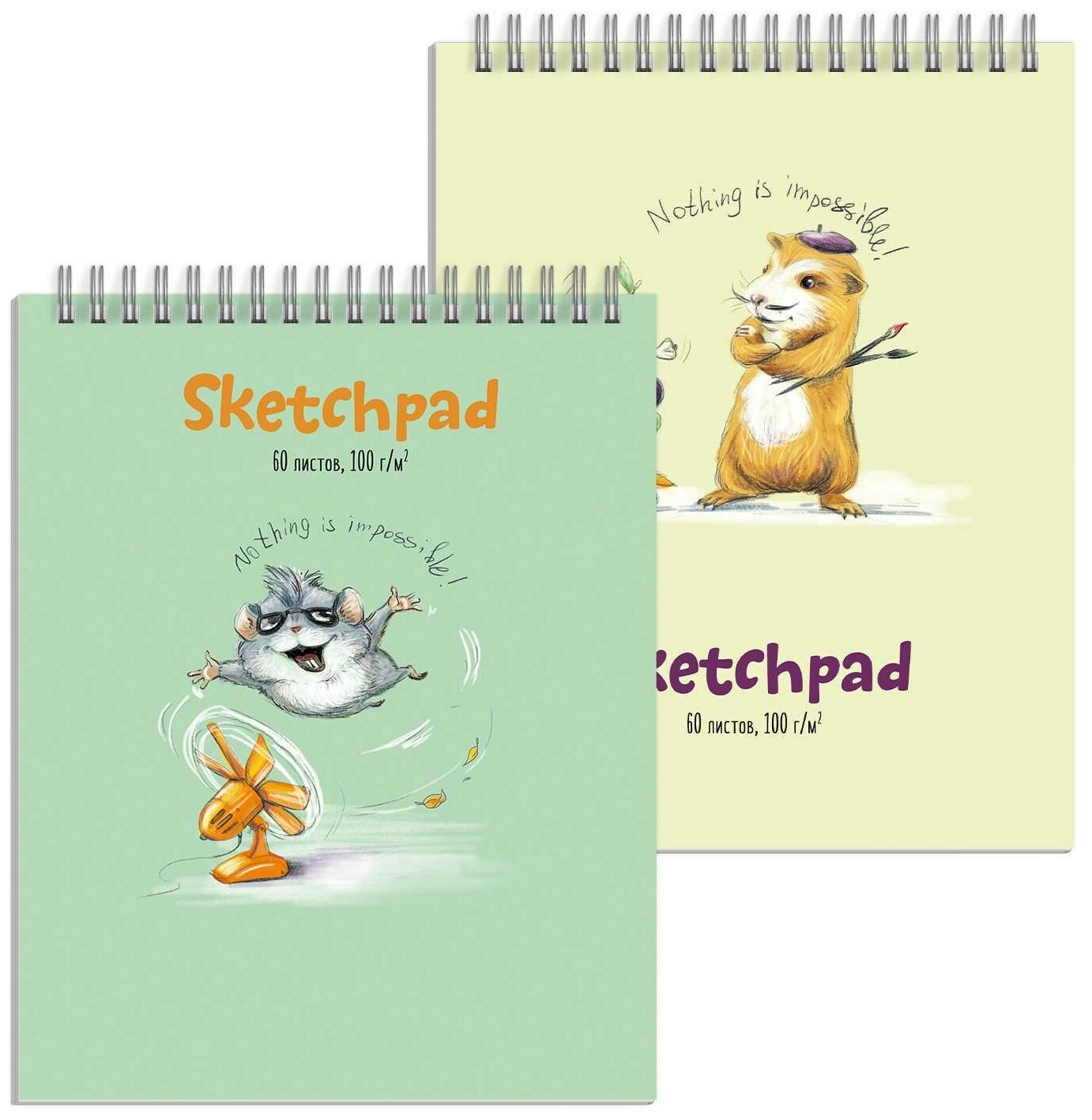 Скетчбук Феникс+ "Веселые Животные", A5, ламинированная обложка, 60 л.