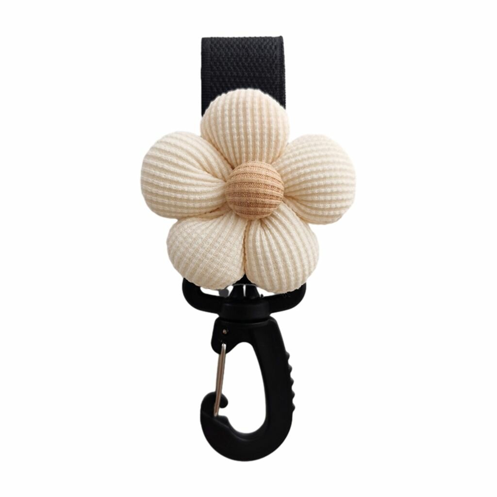 Аксессуары для колясок, Цветочный крючок на липучке для коляски - бежевый, средний размер