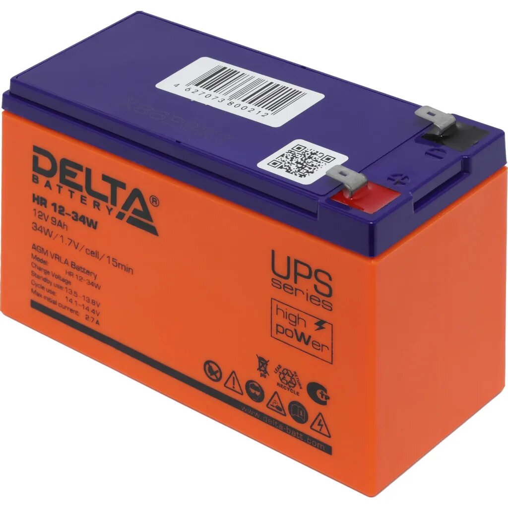 Аккумуляторная батарея Delta HR 12-34 W для ИБП, 12В, 9Ач