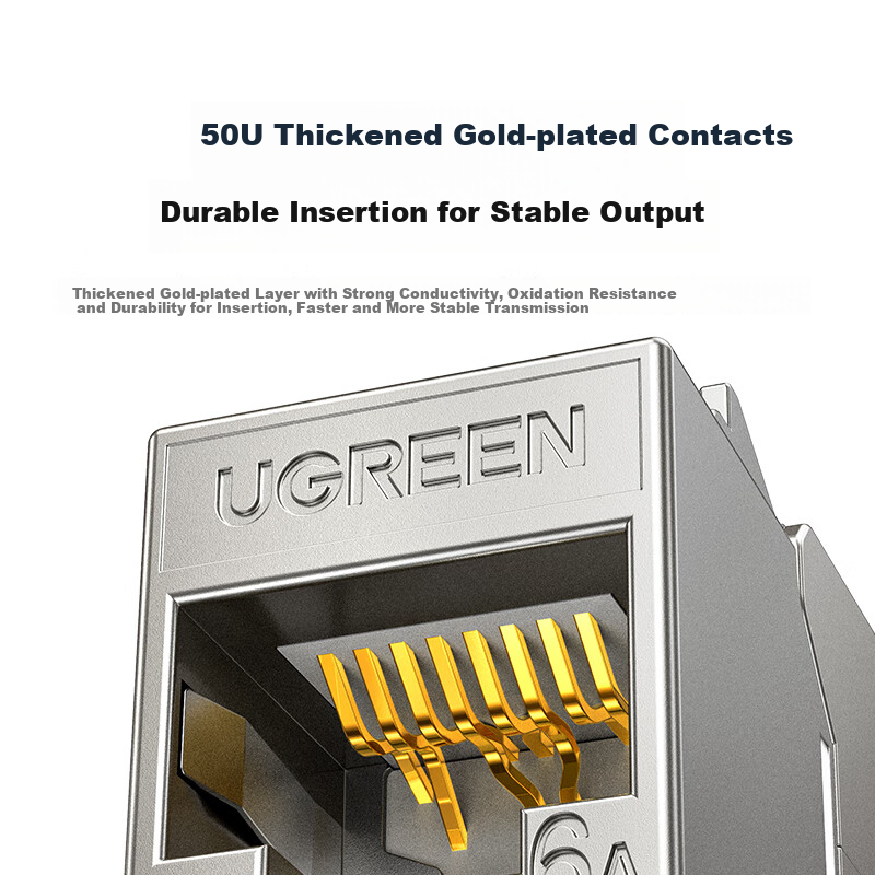 UGREEN CAT6A Ethernet Module with Shielded RJ45 Connector — фото 1