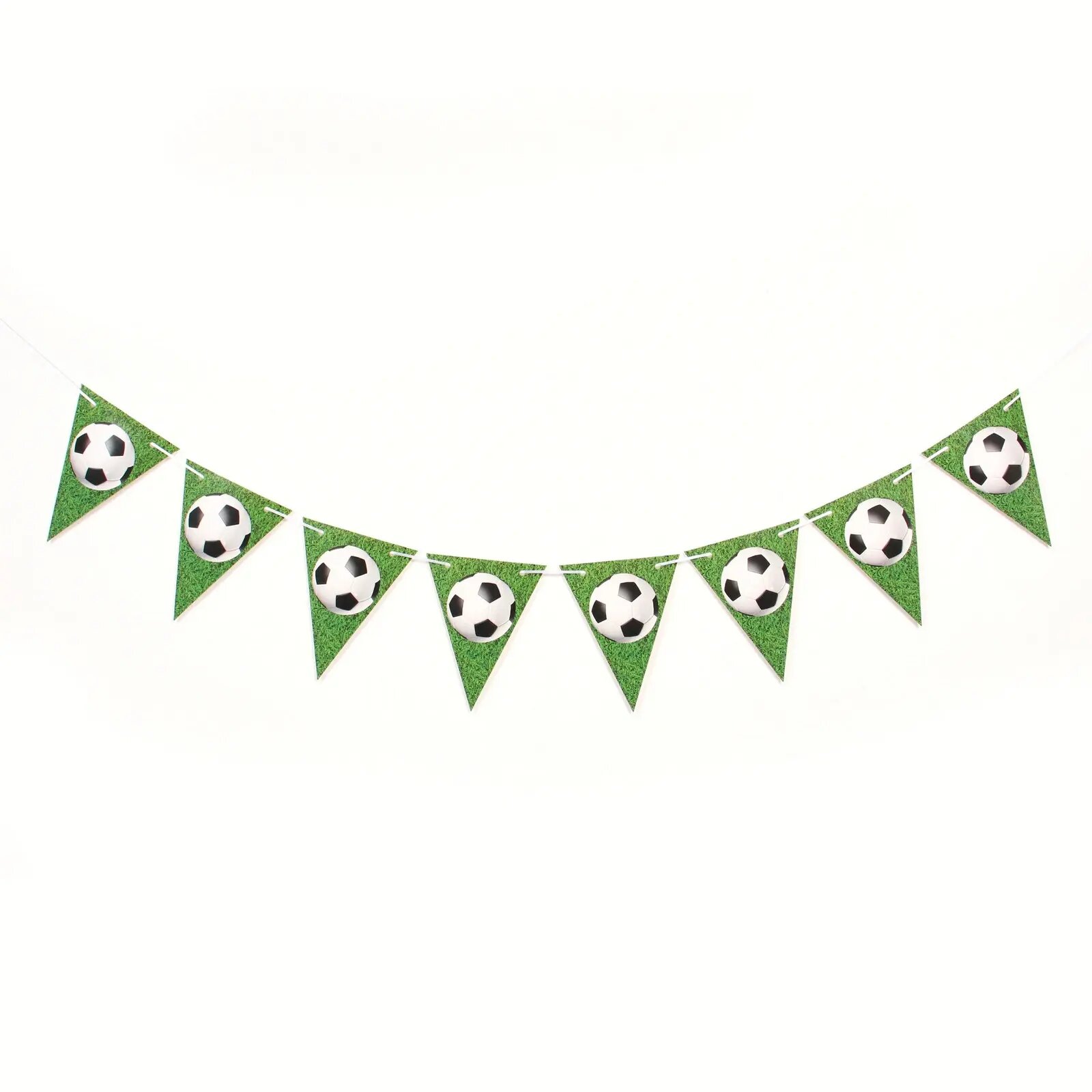 Гирлянда «Футбол» 20х16,5 см, 8 флажков, бумага, тематический декор для праздника