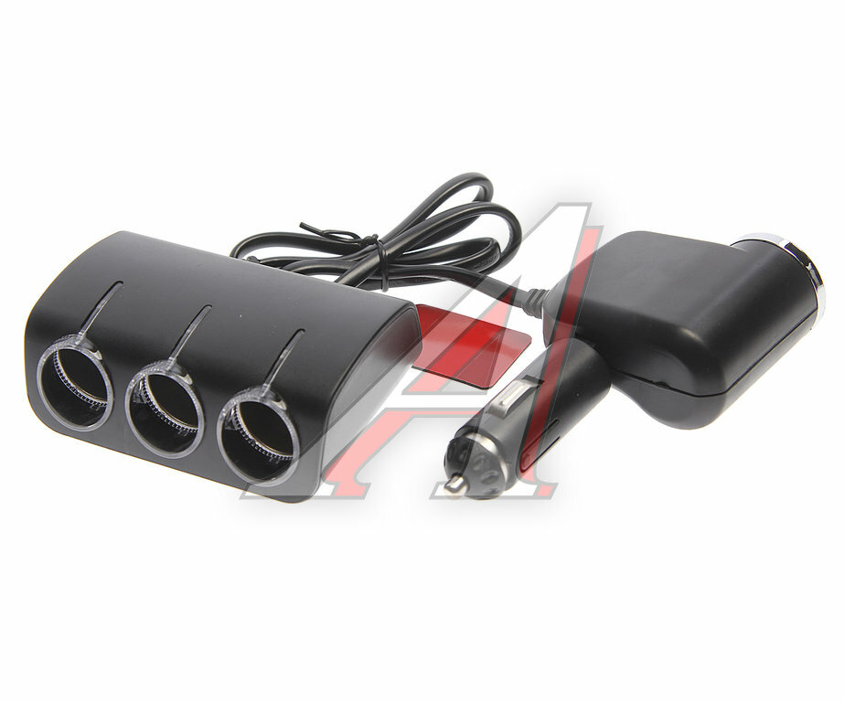 Разветвитель прикуривателя 4-х гнездовой 12-24v 1usb olesson