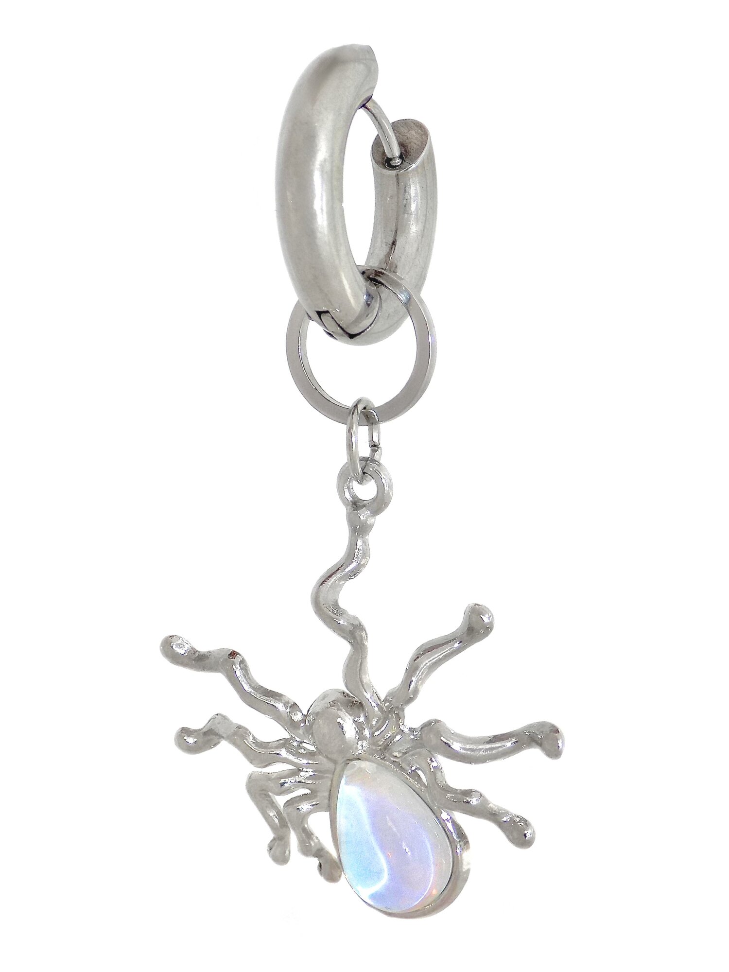 Моносерьга, лунный камень