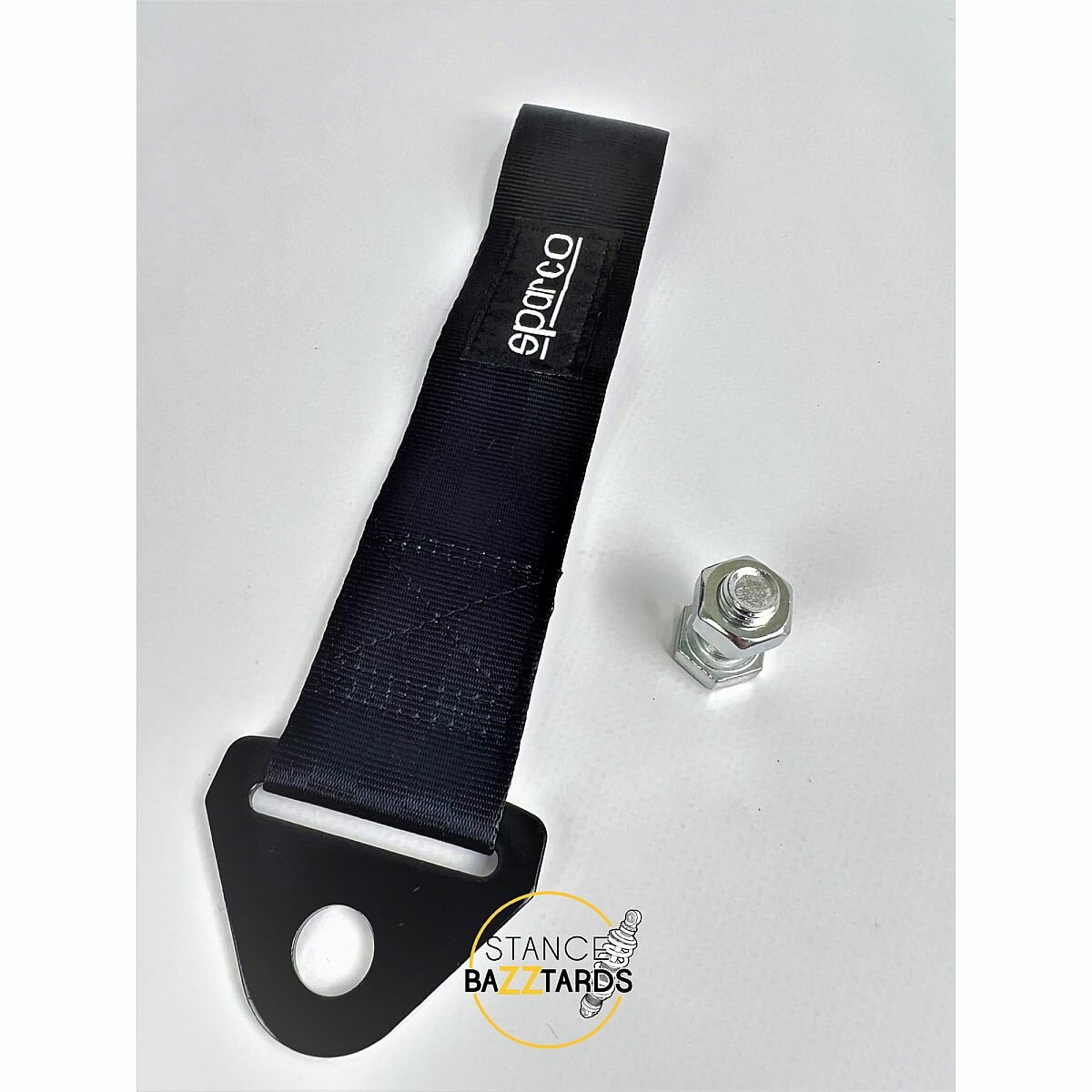 Буксировочная петля Sparco logo черная, SPARCO_RBF_Black