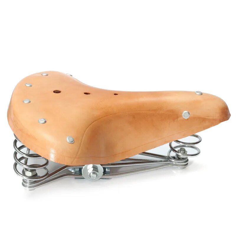 Кожаное седло для горного велосипеда Orange Brown