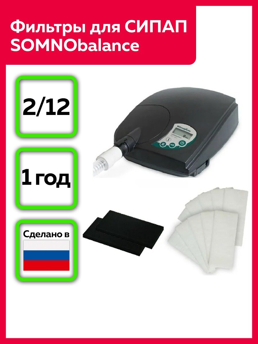 Комплект фильтров для СИПАП аппарата SOMNObalance (2 грубых и 12 тонких фильтров)