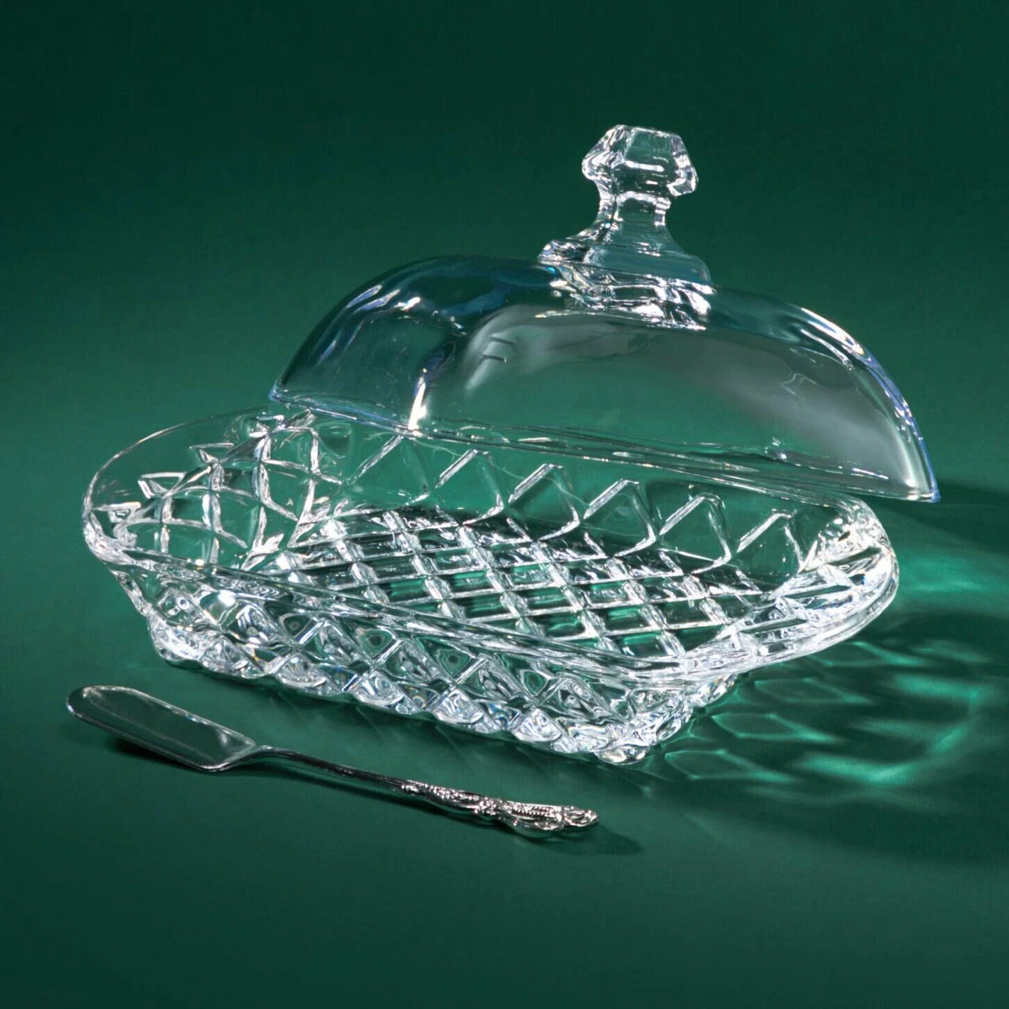 Масленка для сливочного масла с ножом Lefard Muza Crystal стеклянная 17,5х10,5х9 см Арт. 195129