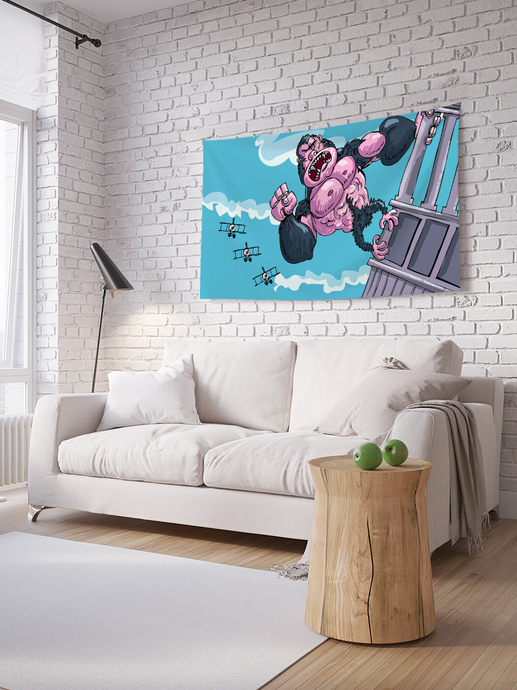 Фотопанно на стену горизонтальный постер 100х150 "Свирепый Кинг Конг", JoyArty