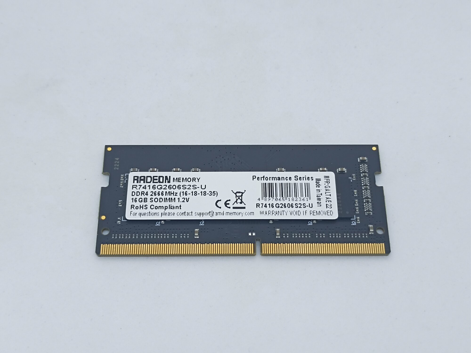 Оперативная память AMD Radeon R7 Performance 16 ГБ DDR4 2666 МГц SODIMM CL16 R7416G2606S2S-U