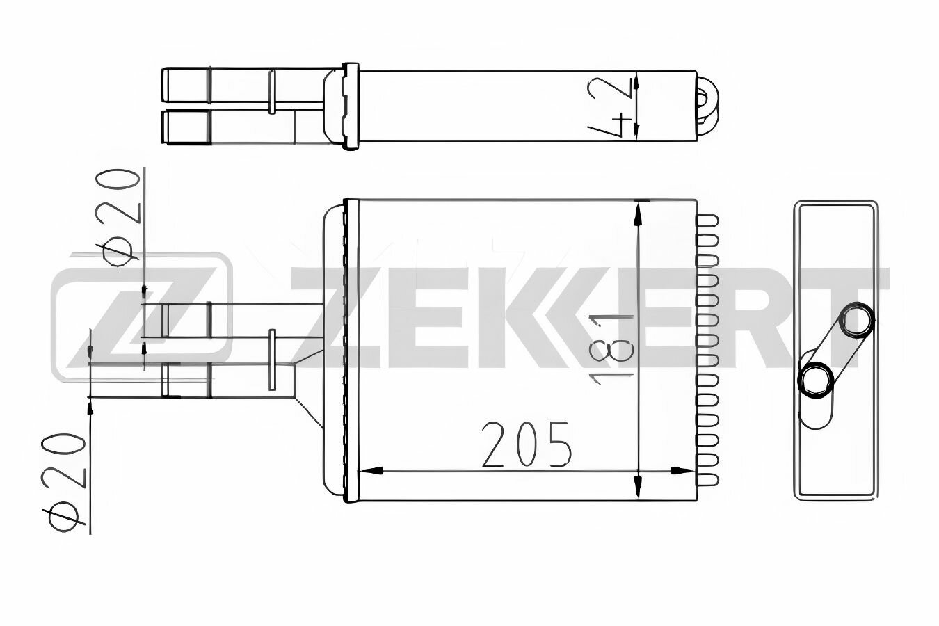 Радиатор отопителя для Опель Вектра B MK-5077 ZEKKERT — фото 1