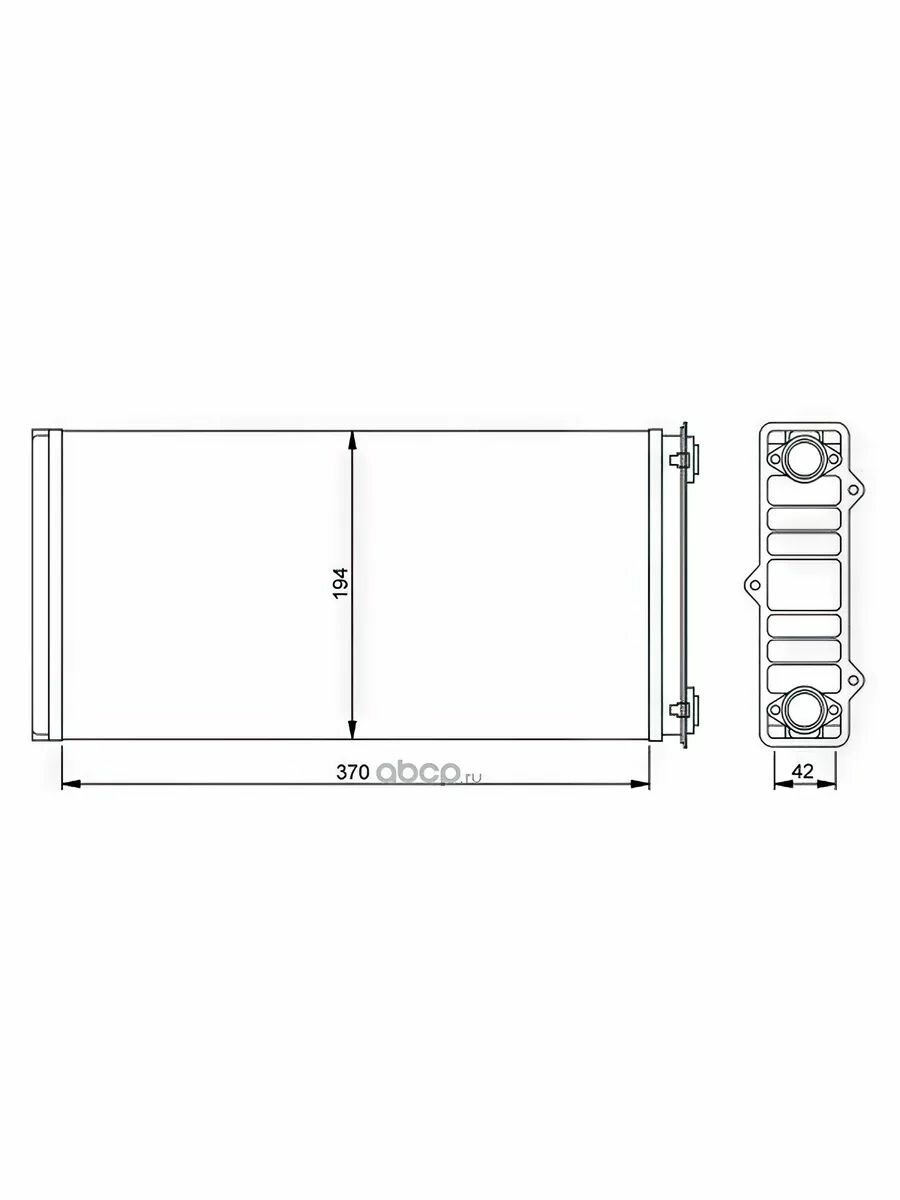 Радиатор отопителя 370x194x42. Артикул 54254 Производитель NRF. Daf XF