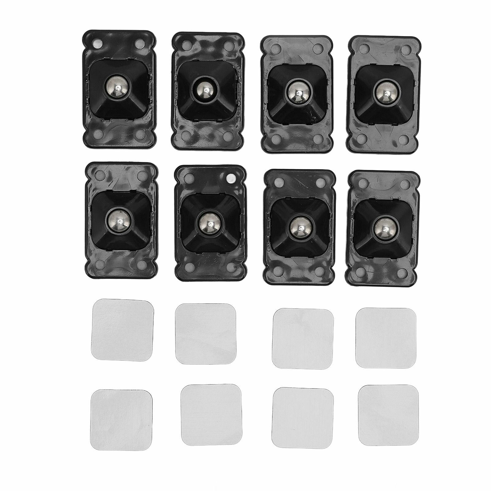 Мини-колёса, клейкие роликовые колеса с вращением на 360 градусов для мини-коробки для хранения мебели, черный