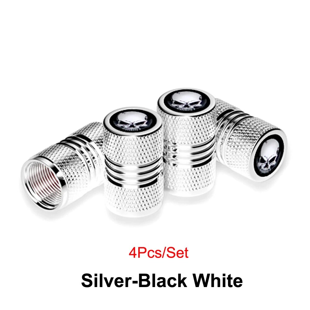 Колпачки клапанов Silver-Black White 4шт
