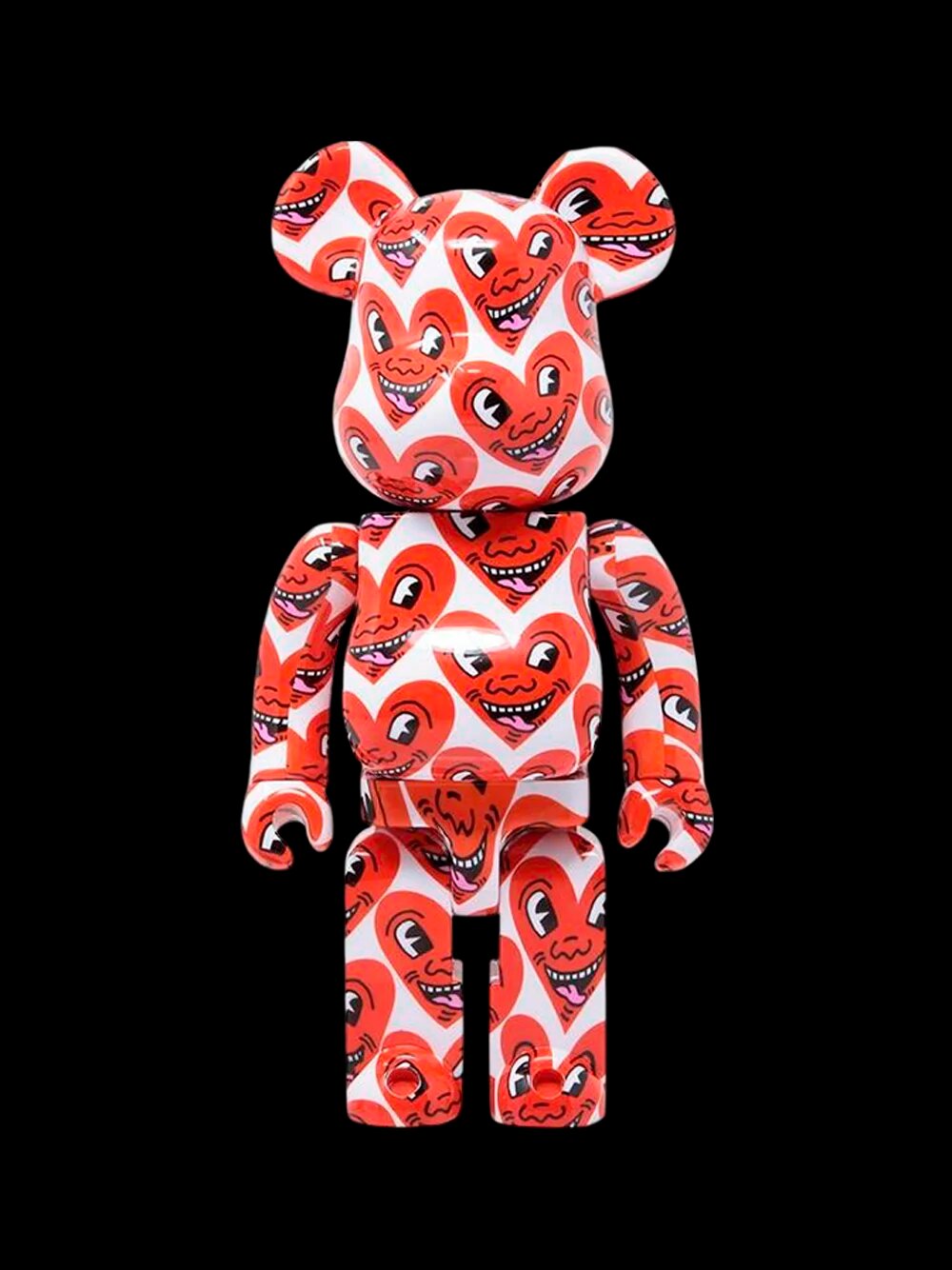 Коллекционная оригинальная фигура Bearbrick Keith Haring #6 1000% / 70 см высота / ABS пластик / Medicom Toy / Красный