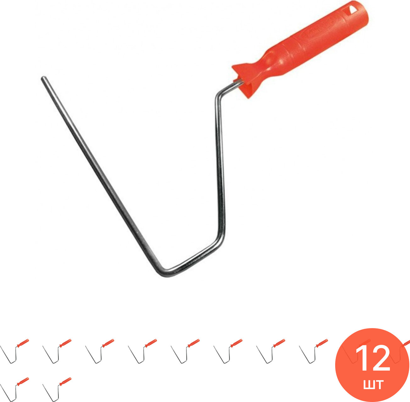 Ручка для валика USP / УСП бюгель оцинкованная из металла и пластика, диаметр 6мм, длина 50мм / строительство и ремонт (комплект из 12 шт)