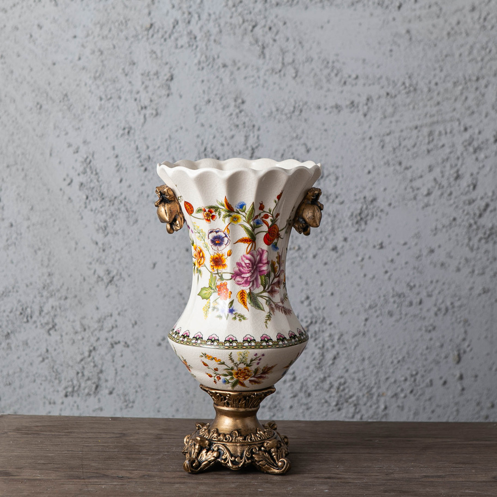 Глиняная ваза с трещинами от льда, креативные предметы интерьера, украшения, 30 см