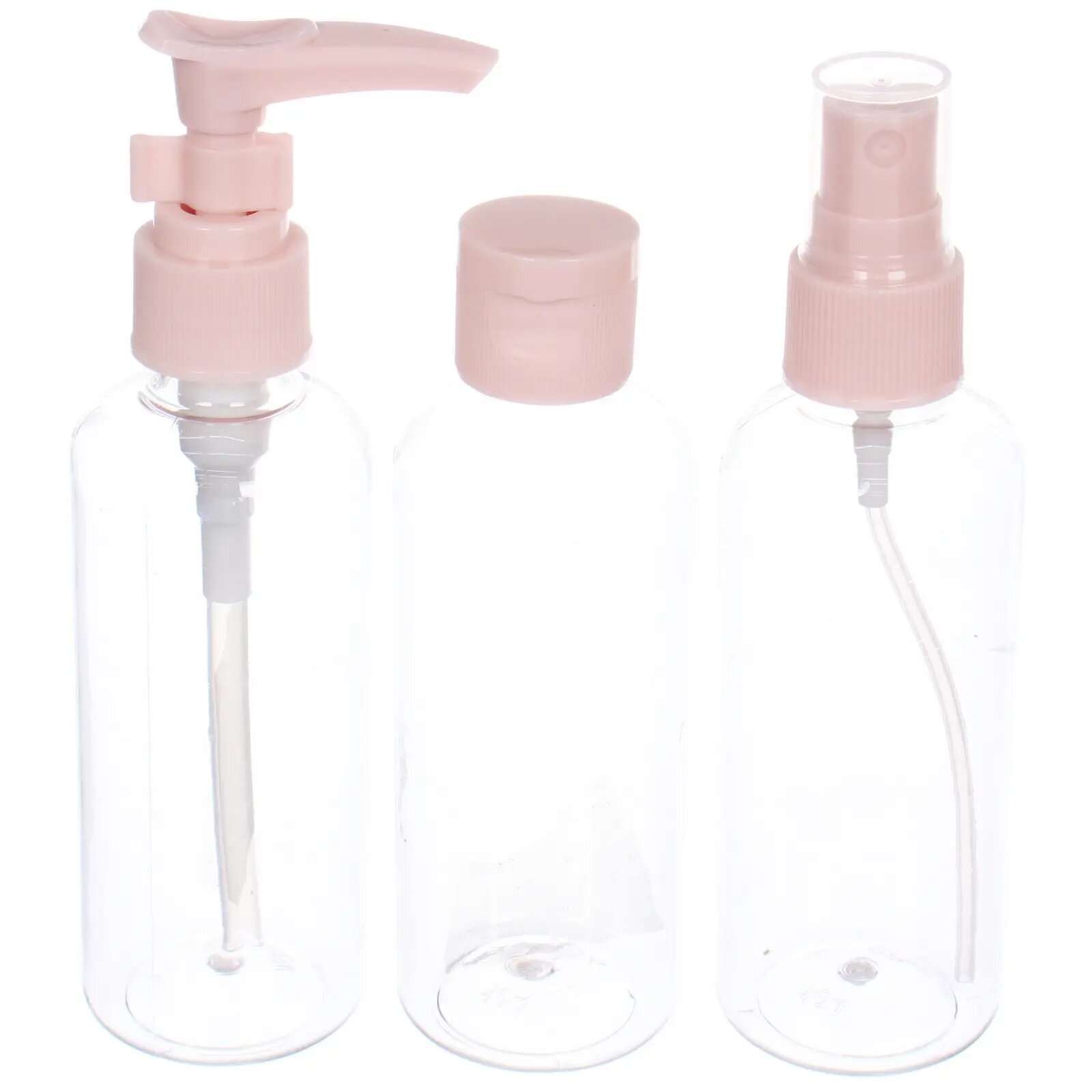 Флаконы дорожные в ZIP пакете 3шт «COMFORT», розовые крышки, 100мл