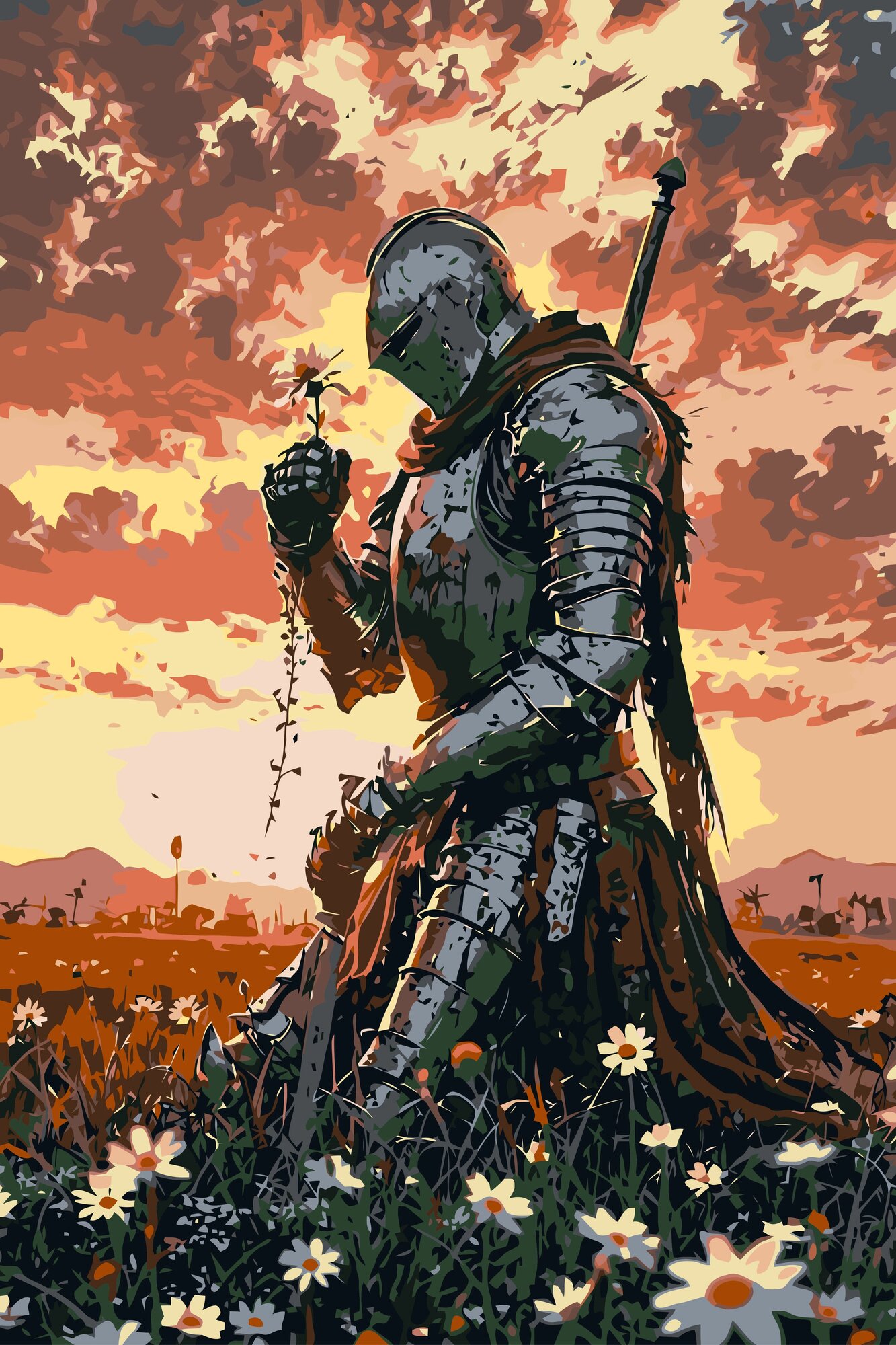 Картина по номерам Т373 "Рыцарь" 40Х60