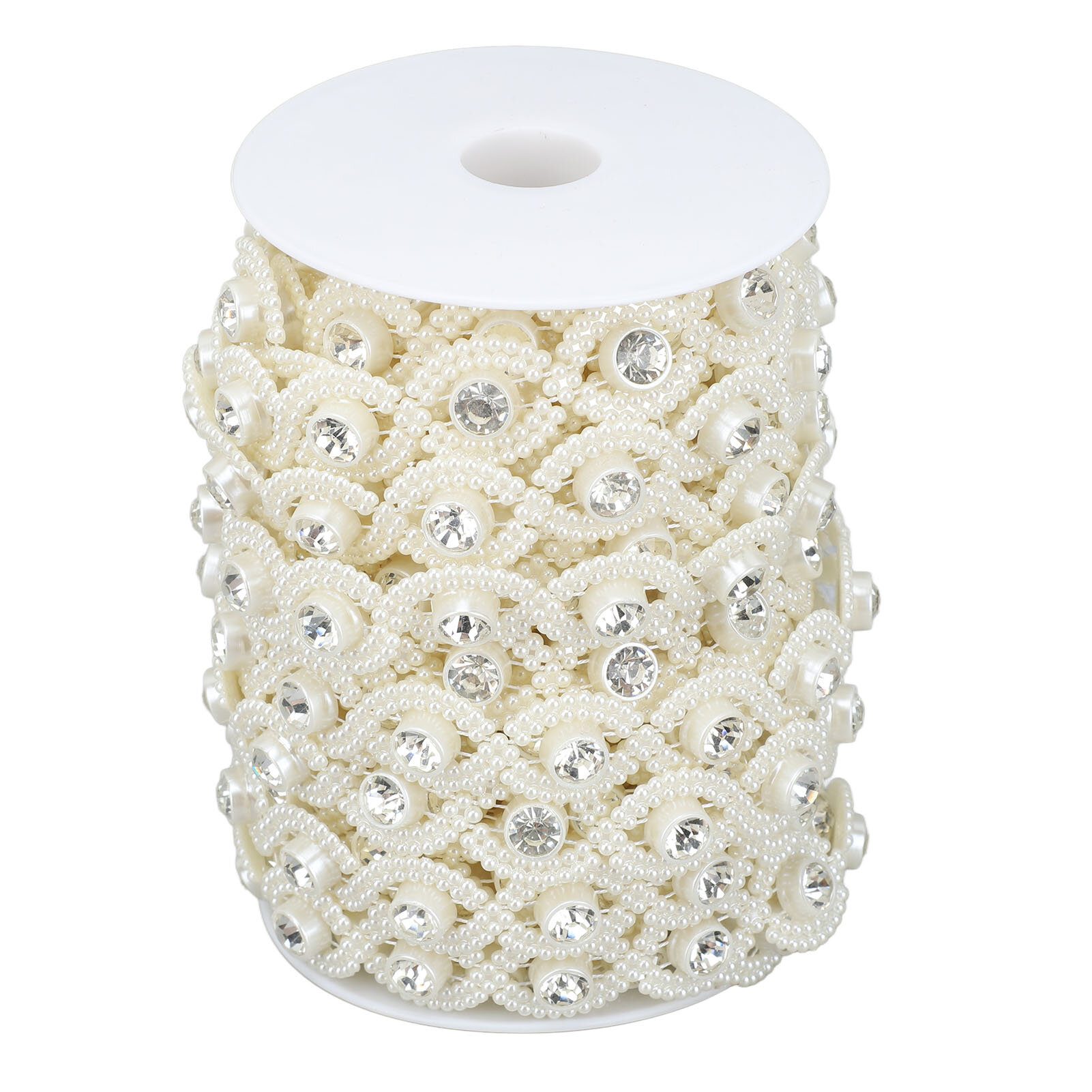 Нить из бисера с полукруглой плоской основой, имитация жемчуга своими руками со стразами для рукоделия