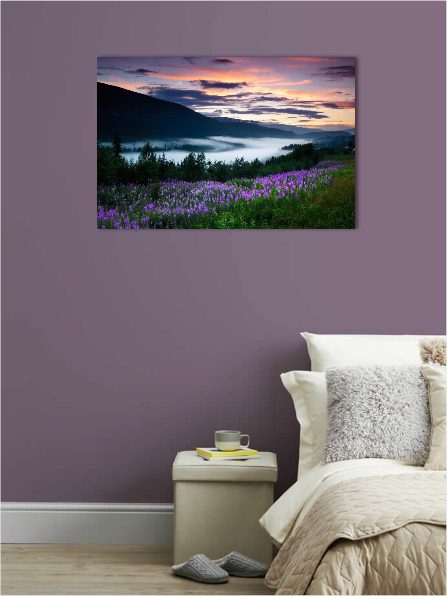 Картина горизонтальная, Лесной пейзаж, 50х70 см Art IrbisPrint натуральный холст на подрамнике 20 мм