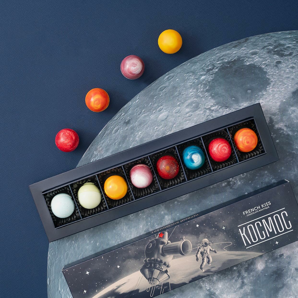Подарочный шоколадный набор FrenchKiss, Ассорти, детский, космос, Первый космонавт