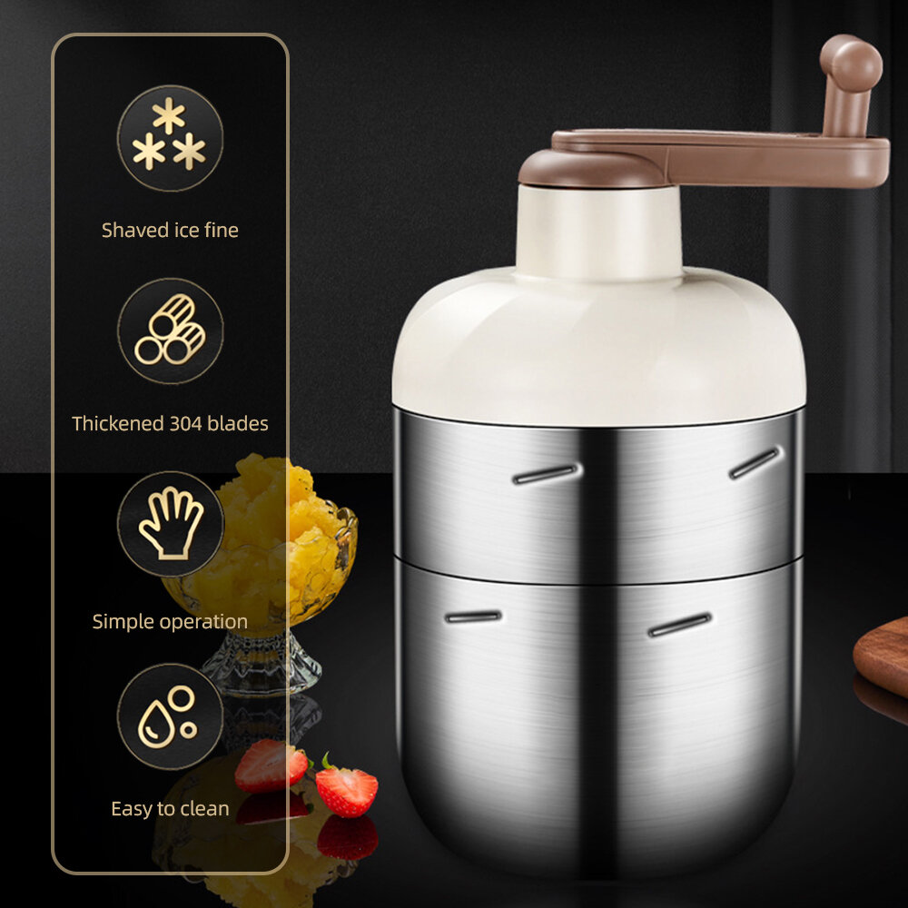 Ручная кривошипная дробилка льда, портативная машина для снежных конусов с формой для льда (в комплекте)