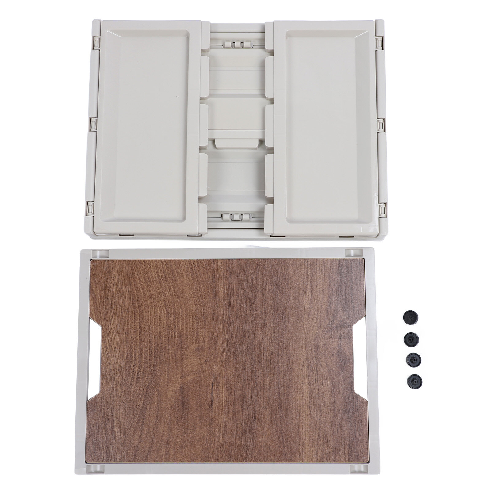 Складной контейнер для хранения для кемпинга с крышками, универсальный, штабелируемый, передвижной, портативный контейнер для хранения для кемпинга с колесами для дома и улицы, серый, белый, средний, 38 л