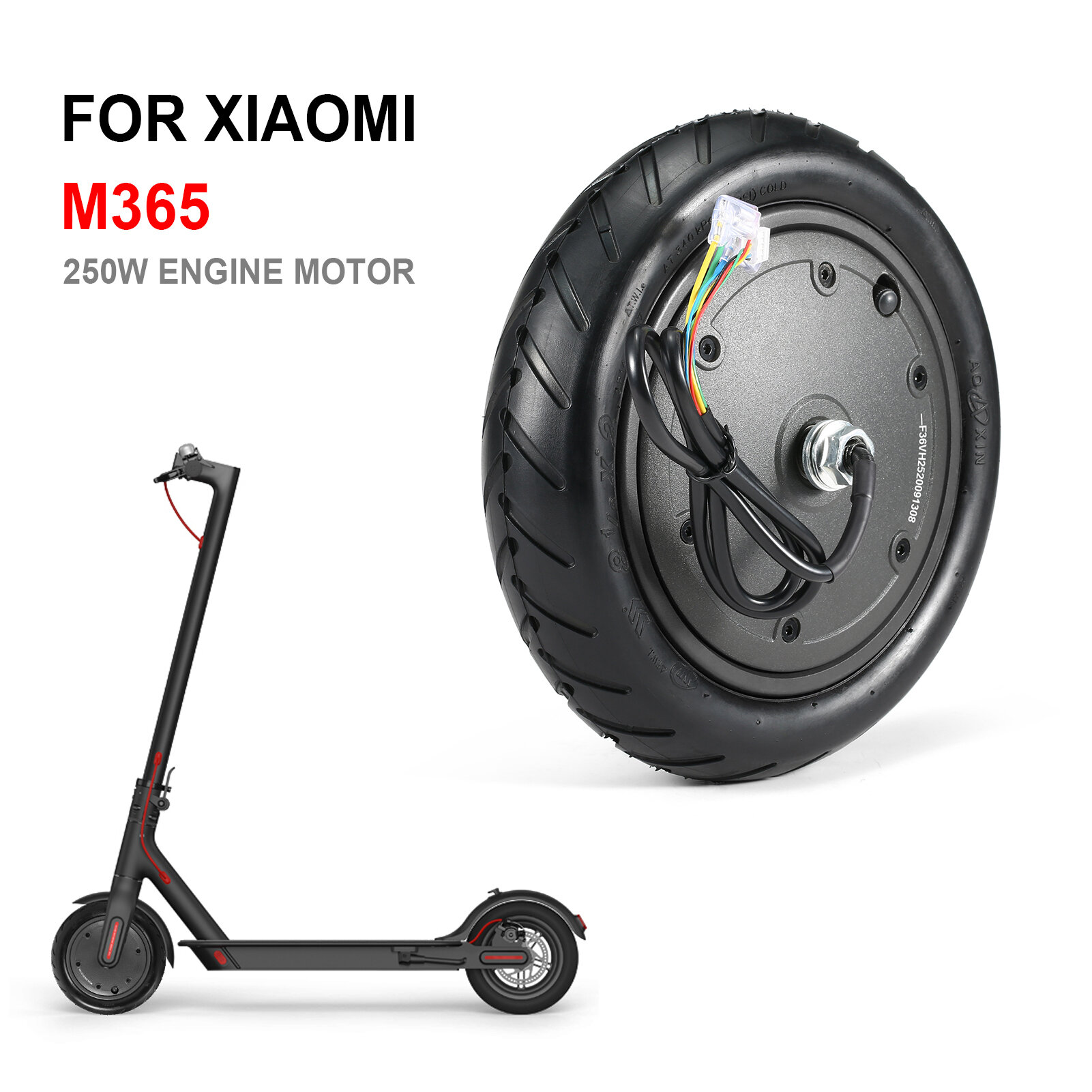 250W моторное колесо для электрического самоката Xiaomi M365, противоскользящая шина, идеальная замена для старой шины
