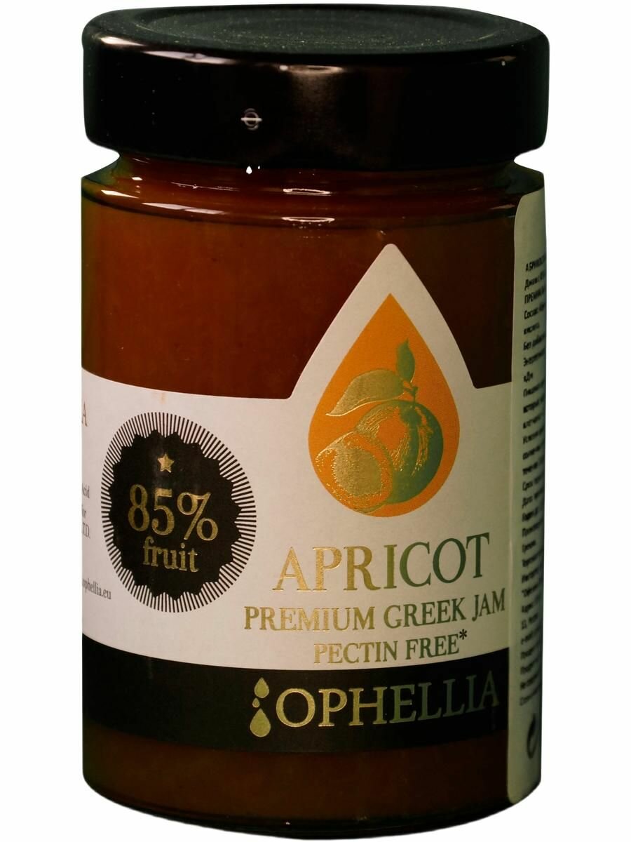 Абрикосовый джем (85% фрукта) OPHELLIA. Греция. 212 г