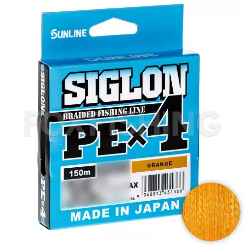 Плетёный шнур Sunline Siglon X4 150м. 0.187 ORANGE