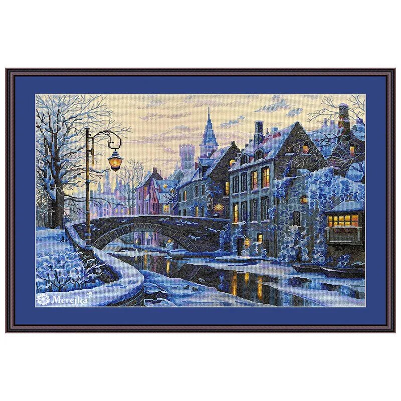 Merejka K-169 Зимний вечер набор для вышивки крестом 16CT unprint canvas