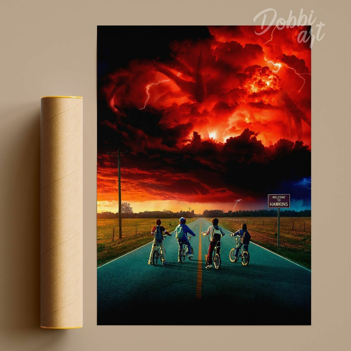 Постер Очень странные дела 30х40 см без рамы/ Stranger things/ Плакат по сериалу, для интерьера, в подарок