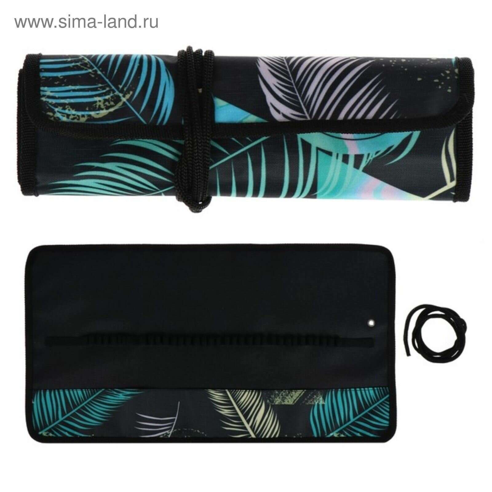 Пенал мягкий скрутка, 220 х 430мм, на шнуровке, 37 предметов, ПНШ-1Неоновые перья