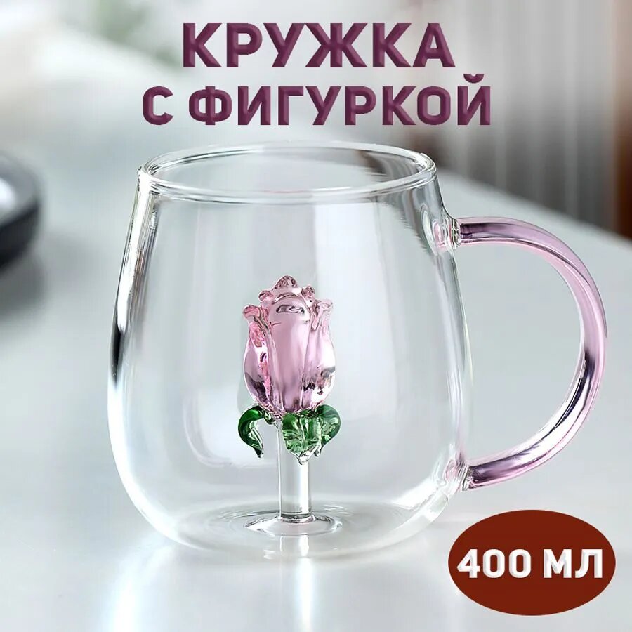 Кружка "Роза", 400 мл, 1 шт. она станет прекрасным украшением вашей кухни или столовой.
