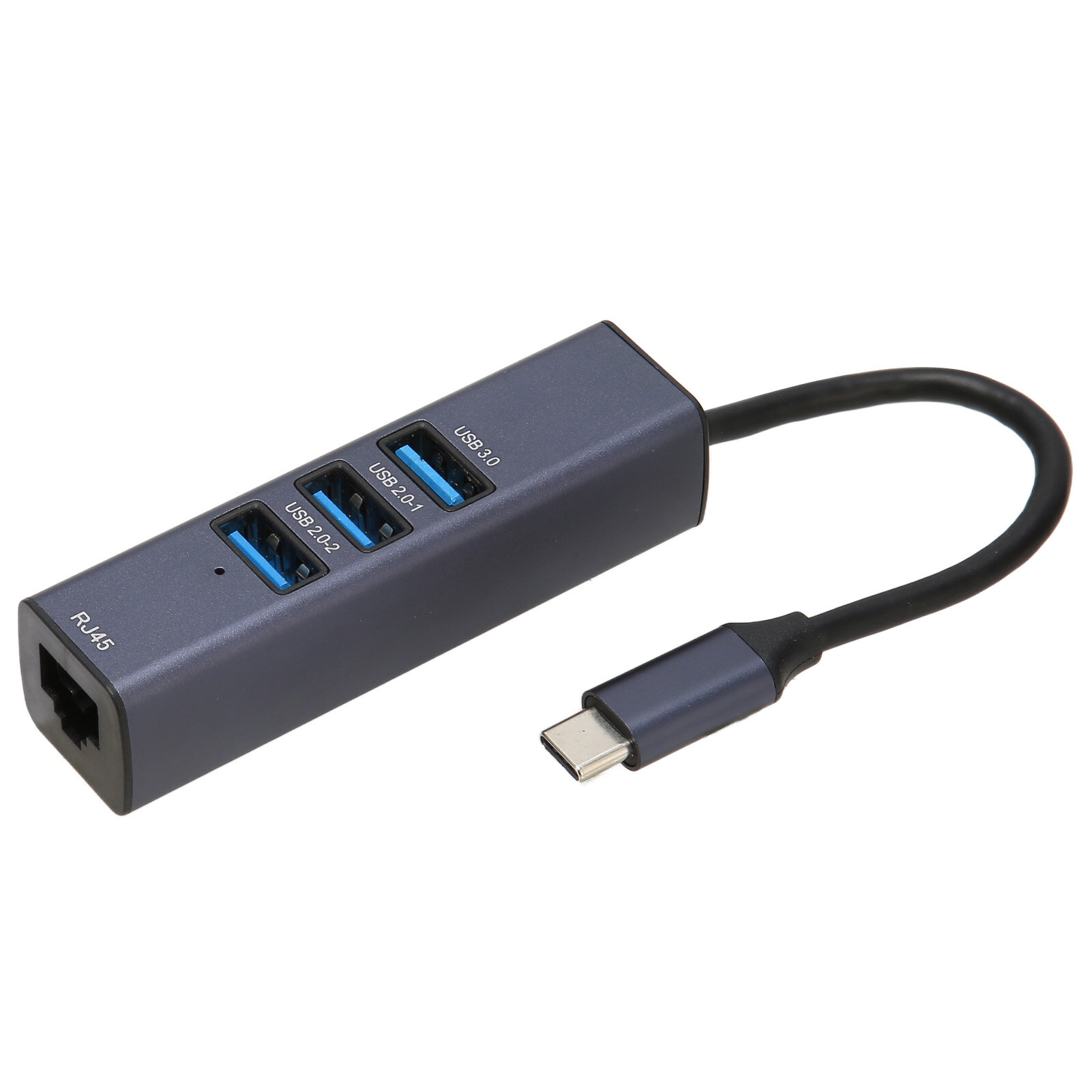 Концентратор USB C 4 в 1 RJ45 100 Мбит/с Ethernet, 3 порта для адаптера с отверстием для хранения для ноутбуков и планшетов