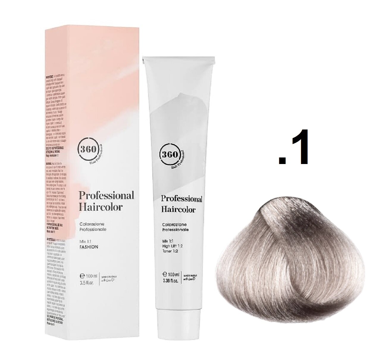 360 Professional Haircolor Крем-краска для волос .1 серебряный блонд, 100мл