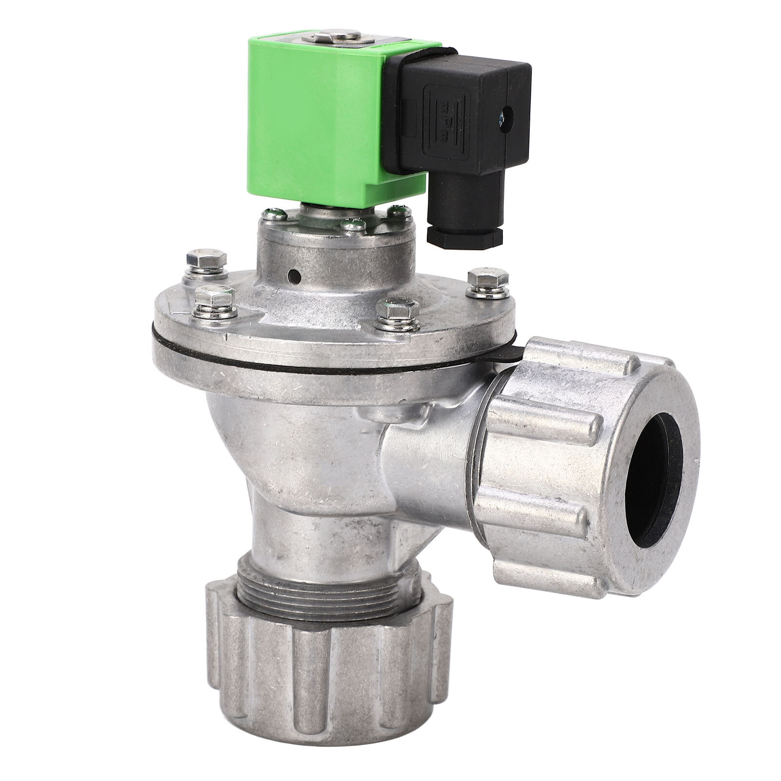 Электромагнитный импульсный клапан с входным и выходным патрубками 34 мм, наружная резьба из алюминиевого сплава, для пылесоса, DC24V