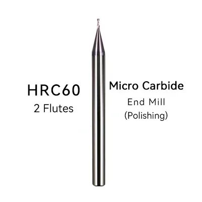 HRC60 HRC55 Концевая фреза из микрокарбида, 2 канавки, 0,2-0,9 мм, TiAIN, микроплоский хвостовик 4 мм, фрезерный карбид Micro, гравировка с ЧПУ HRC60, D0.5x1.0x4x50mm